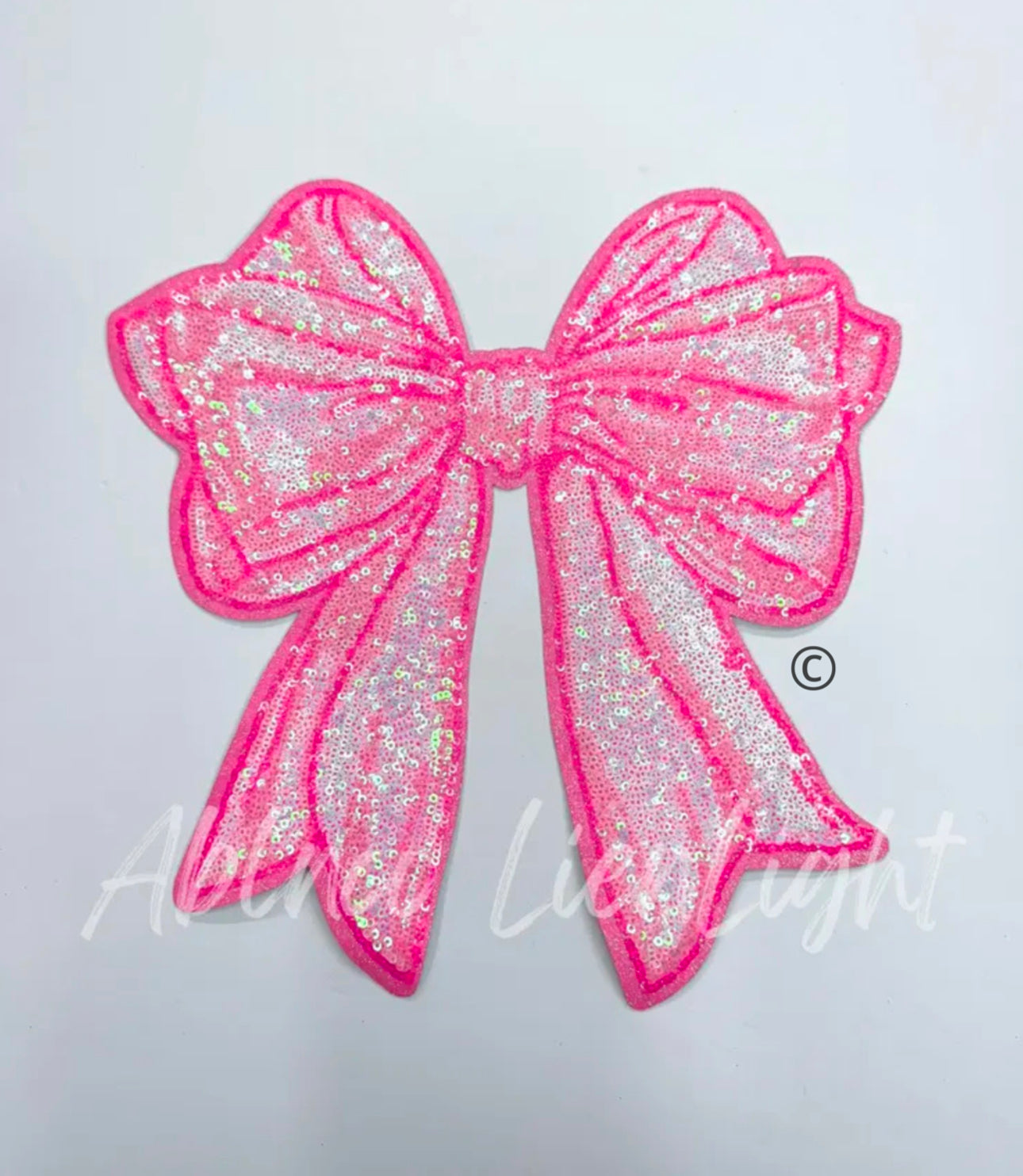 Big Pink Sequins Bow Patch – ABLNco