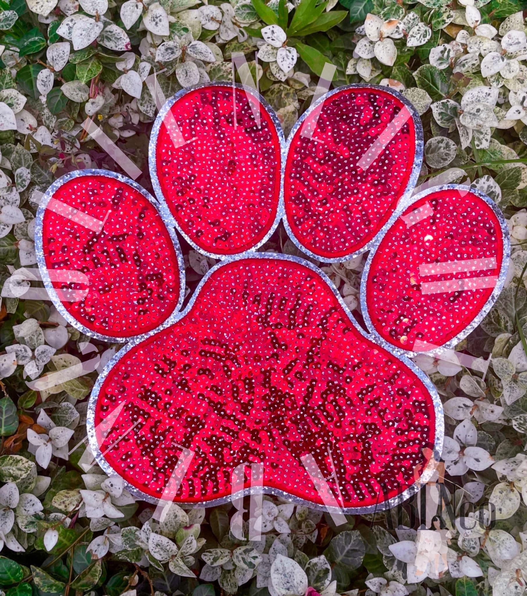 Big Red Sequin Paw Print Patch – ABLNco