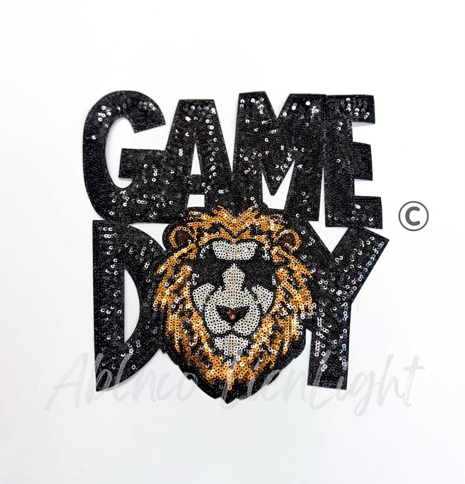 Black Lion Game Day Mascot Sequins Patch - Large – ABLNco