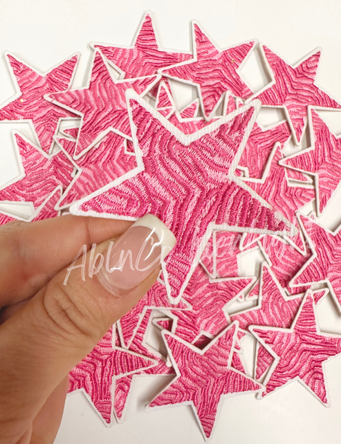 Preppy Pink Zebra Star Embroidery Patch – ABLNco