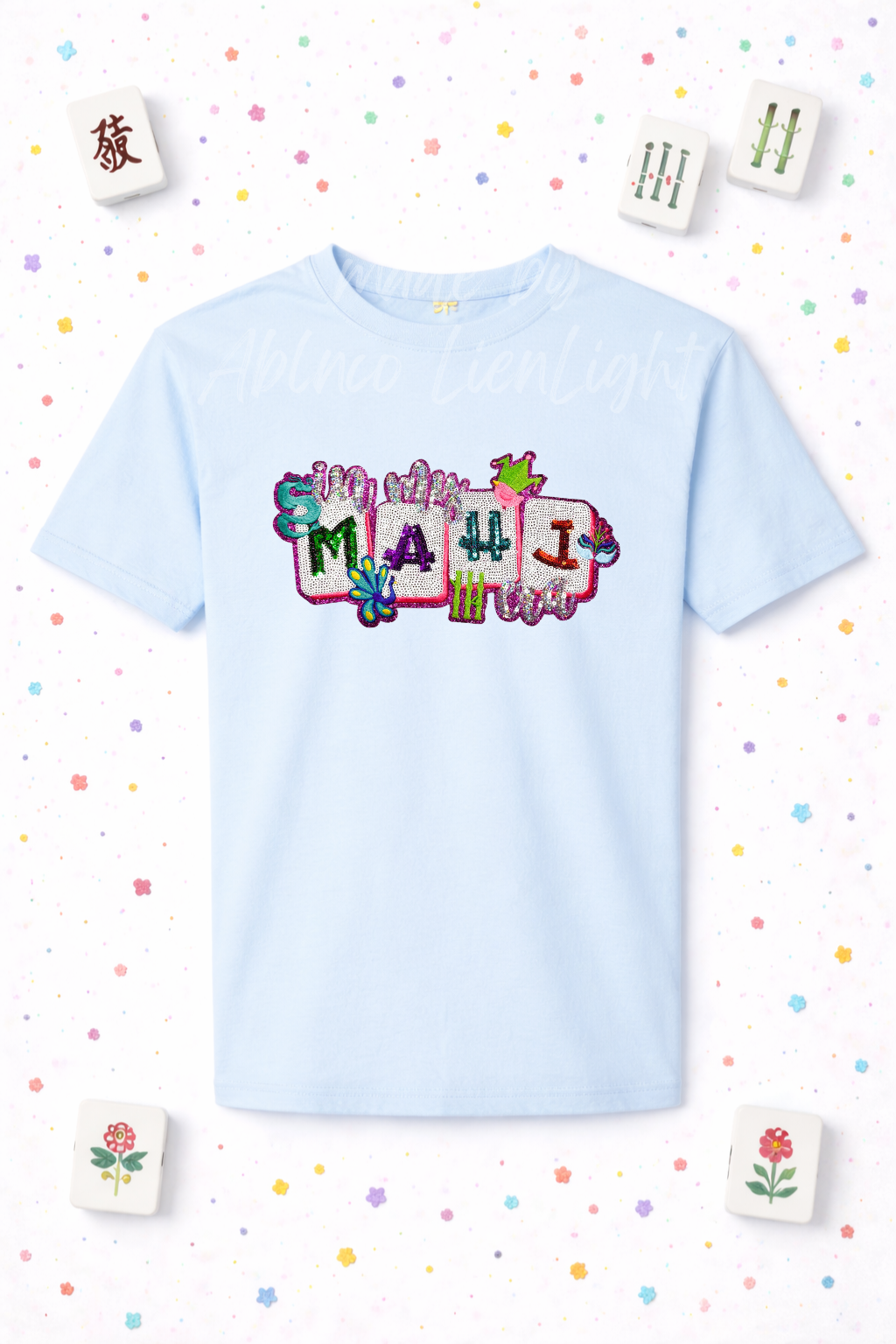 In My Mahjong Era Sequin Patch Tshirt – ABLNco