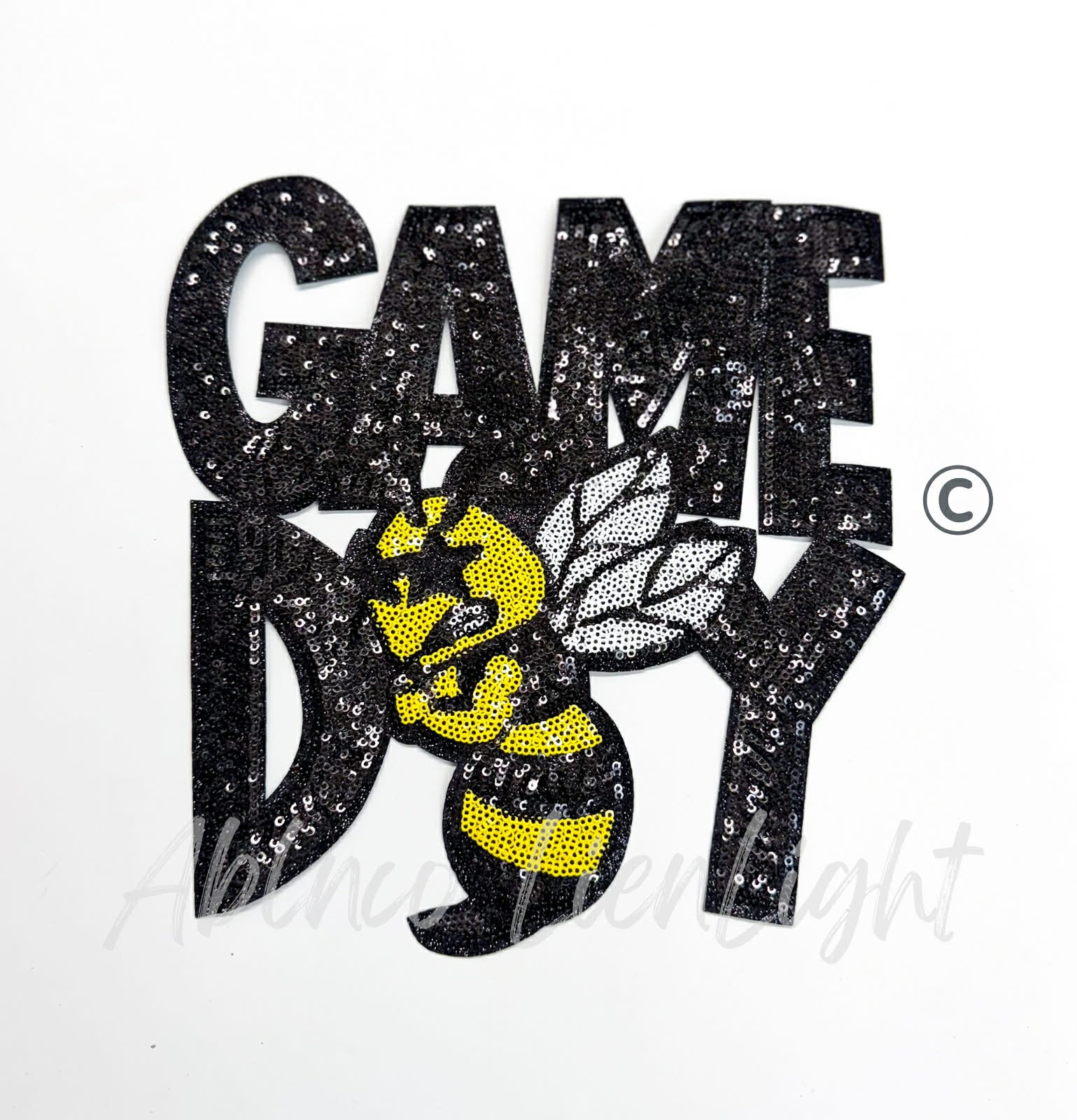Black Hornet Game Day Mascot Sequins Patch - Large – ABLNco