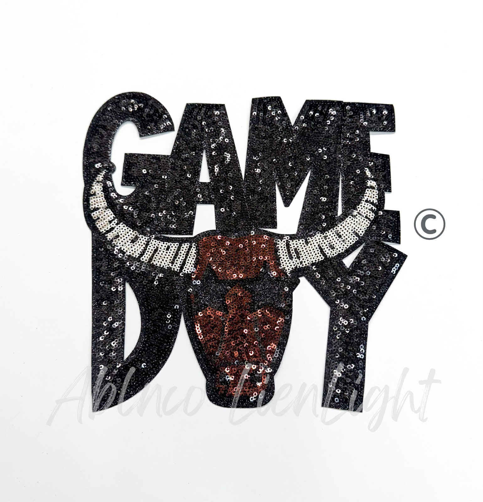 Black Longhorn Game Day Mascot Sequins Patch - Large – ABLNco